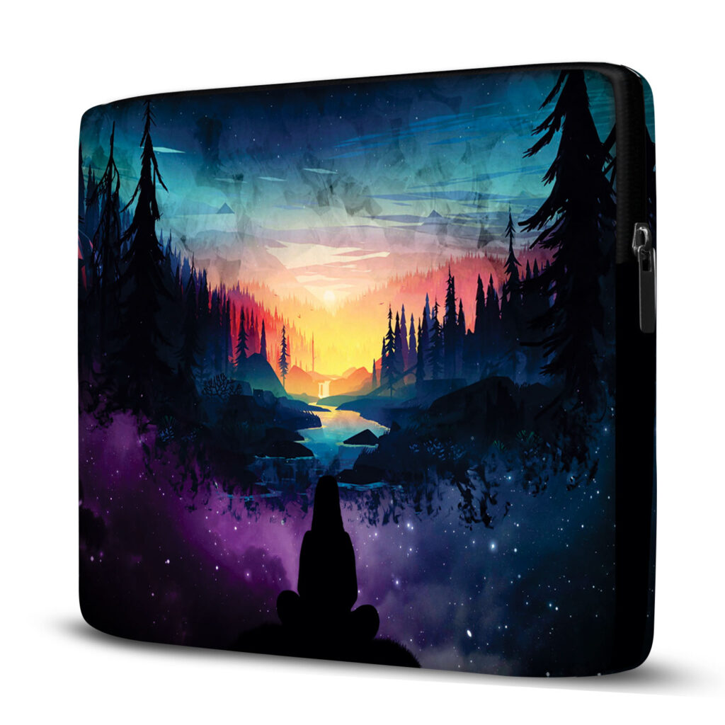 Capa para Notebook em Neoprene – CN – Paisagem Meditação - Case Notebook