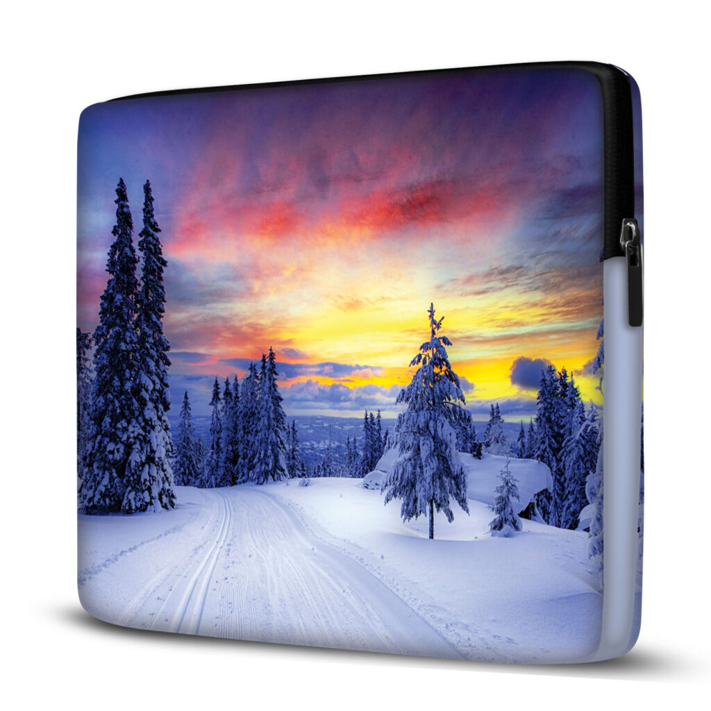 Capa para Notebook em Neoprene – CN – Paisagem Neve - Case Notebook